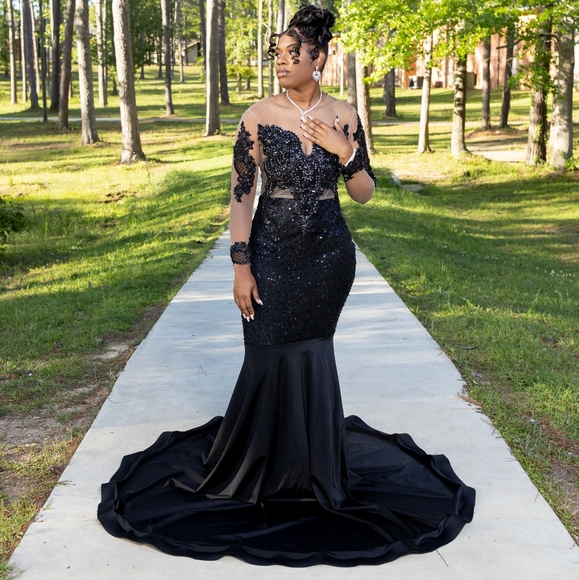 Dresses | Black Body Con Prom Dress | Poshmark
